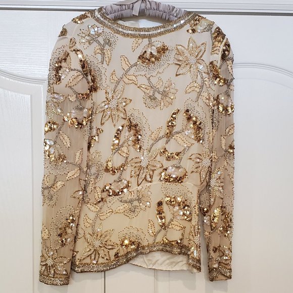 Oleg Cassini | Tops | Oleg Cassini Sequined Formal Top | Poshmark